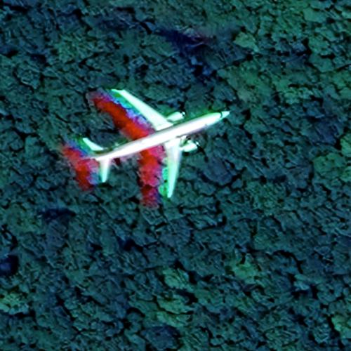 Plane in flight in West Greenwich, RI (Google Maps)