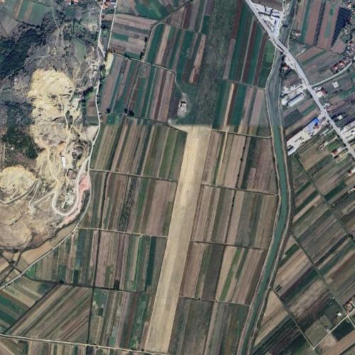 Korçë Airfield in Korçë, Albania (Google Maps)