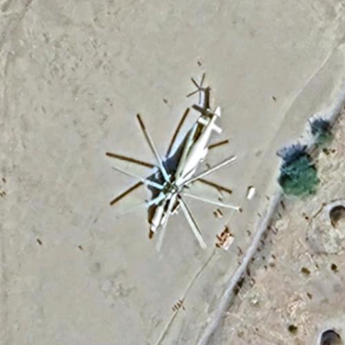 United Nations helicopter in Pulturuk, South Sudan (Google Maps)