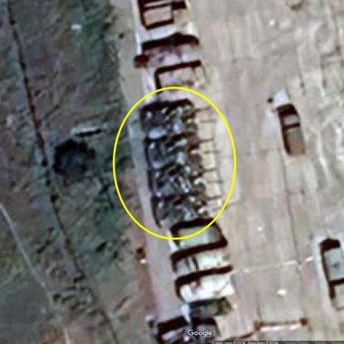 Ukrainian tanks parked in Berdyans’k, Ukraine (Google Maps)