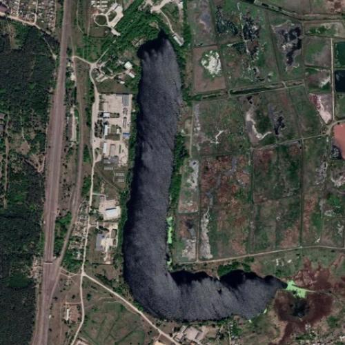 Novyi Lyman Lake in Bezlyudivka, Ukraine (Google Maps)