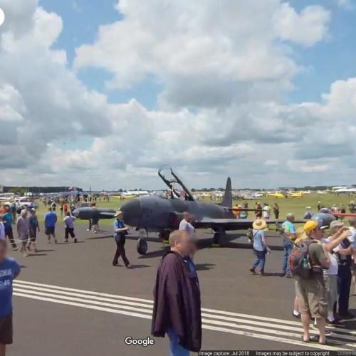 Lockheed T-33 Shooting Star in Oshkosh, WI (Google Maps)