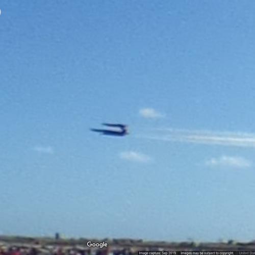 Fighters flying inverted in San Diego, CA (Google Maps)