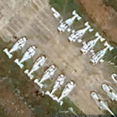 Stored Kamov KA-27s in Mykolaiv, Ukraine (Google Maps)