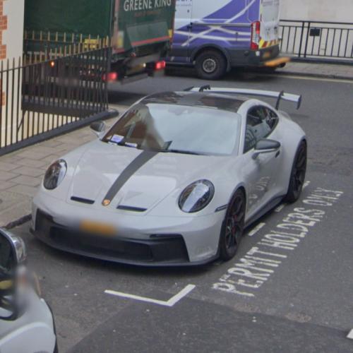 Porsche 911 992 GT3 in London, United Kingdom (Google Maps)