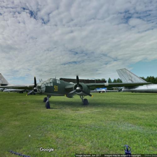 Soviet B-25J in Monino, Russian Federation (Google Maps)