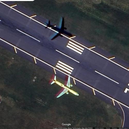 Spirit Airlines plane taking off in Atlantic City, NJ (Google Maps)
