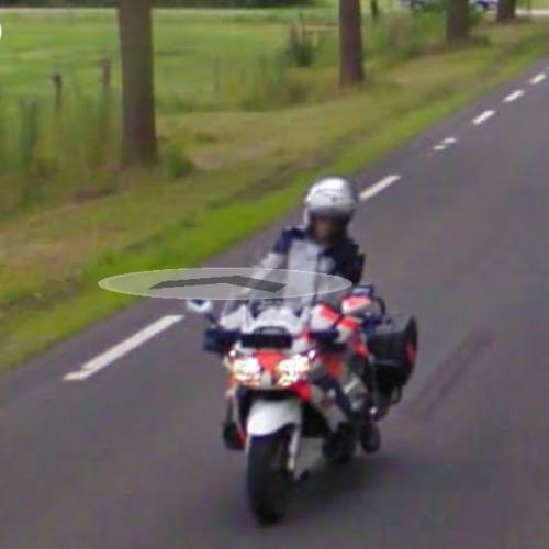 Dutch police motorcycle in Wapserveen, Netherlands (Bing Maps)