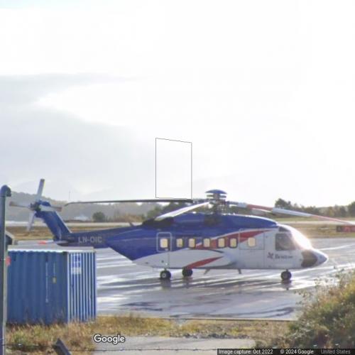 Bristow Helicopters Sikorsky S-92A in Florø, Norway (Google Maps)