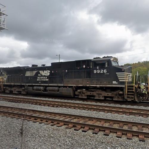 GE Dash 9-40CW NS 9926 in West Brownsville, PA (Google Maps)