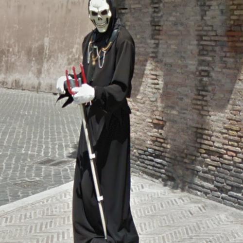 Creepy Skeleton Guy in Rome, Italy (Google Maps)