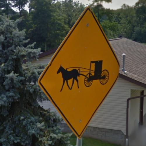 Amish sign in Baltic, OH (Google Maps)