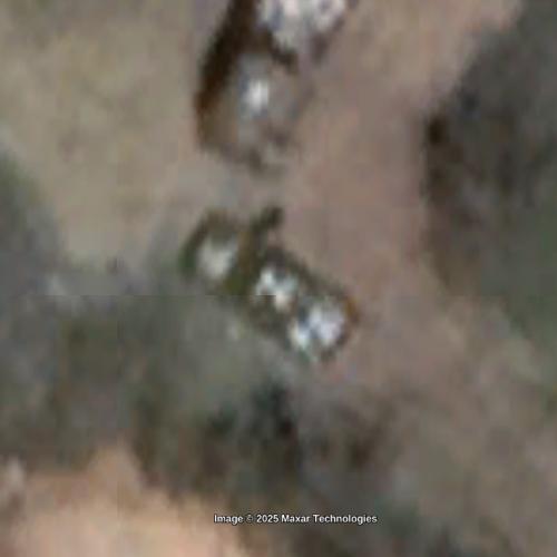 Sedan covered with Zs in Kherson, Ukraine (Google Maps)