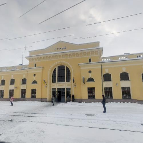 Stryi railway station in Stryi, Ukraine (Google Maps)