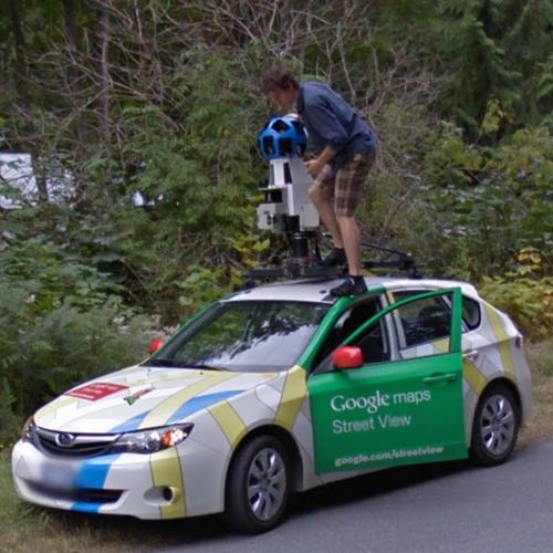 Google car in Lake Cowichan, Canada (Google Maps)
