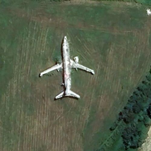 Damaged Boeing 737-300 in Manokwari, Indonesia (Google Maps)