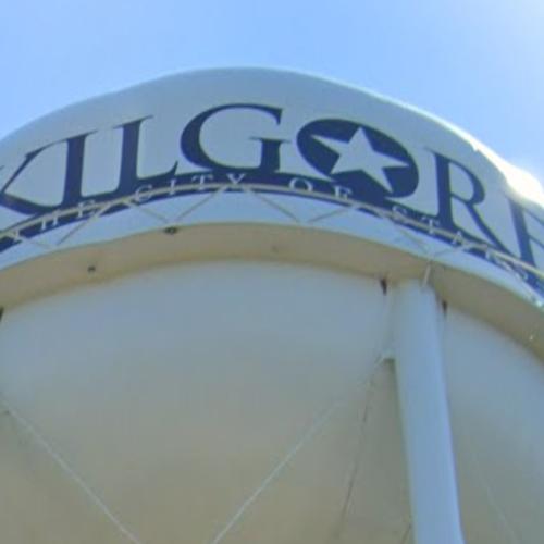 Kilgore water tower in Kilgore, TX (Bing Maps)