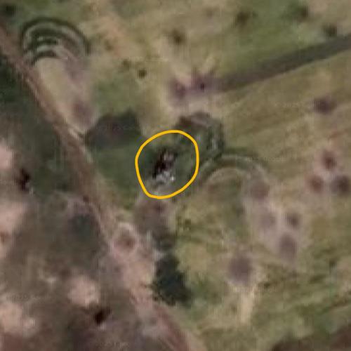 Destroyed Ukrainian MBT in Kherson, Ukraine (Bing Maps)