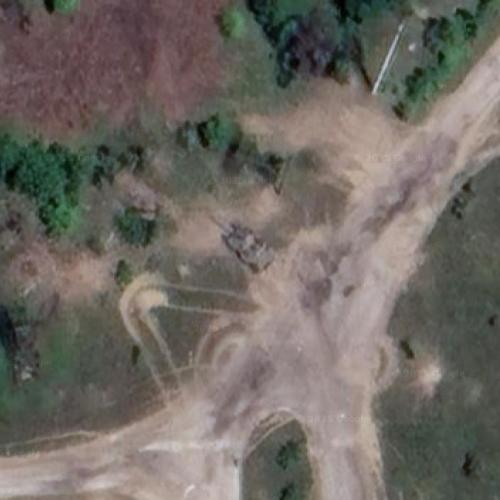 Russian tank in Popasnaya, Ukraine (Google Maps)