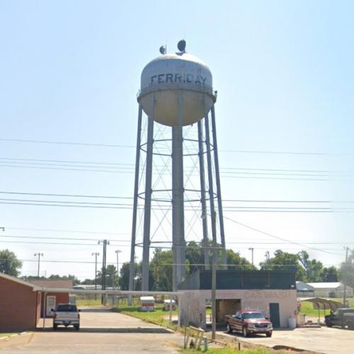 Ferriday Water Tower in Ferriday, LA (Bing Maps)