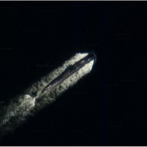 Russian submarine underway in Severomorsk, Russian Federation (Google Maps)