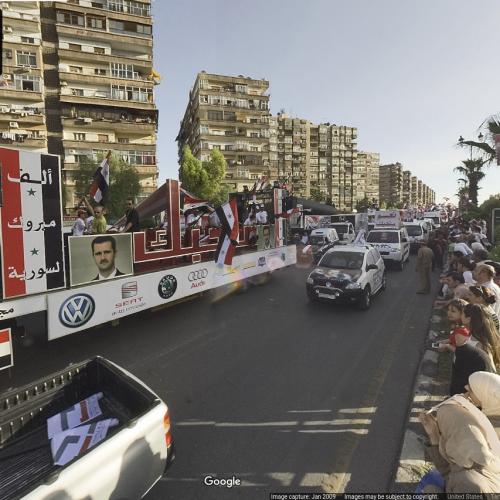 Al-Assad parade in Damascus, Syrian Arab Republic (Google Maps)