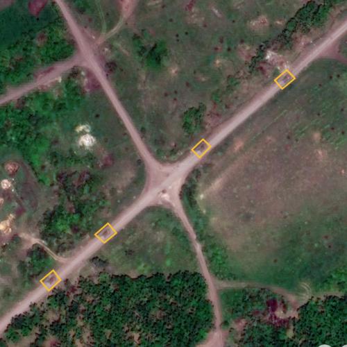 Russian tank column in Popasnaya, Ukraine (Google Maps)