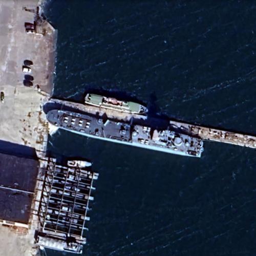 Ukrainian landing ship Yuri Olefirenko in Ochakiv, Ukraine (Google Maps)