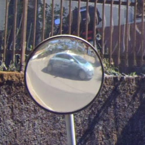 Google car in the mirror in Genoa, Italy (Google Maps) (#8)
