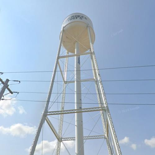 Cherokee Chiefs water tower in Cherokee, OK (Google Maps)