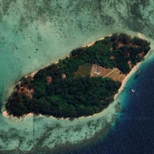 Sambangan Island in Genting Island, Indonesia (Google Maps)