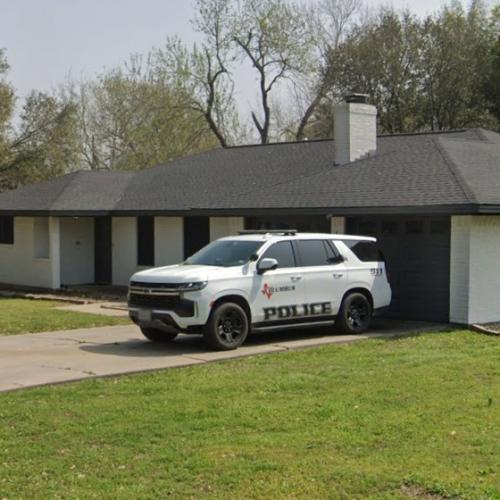 Columbus Police Department car in Eagle Lake, TX (Bing Maps)