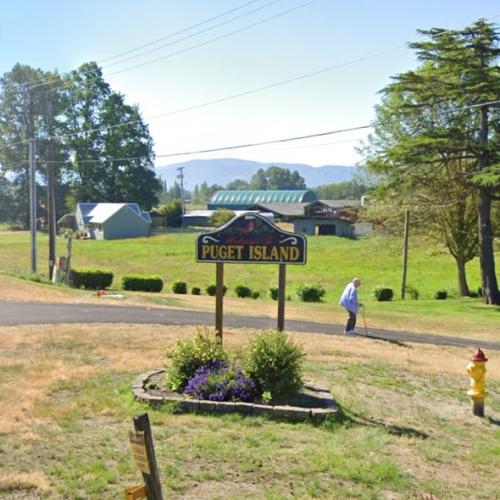 Puget Island, Washington sign in Puget Island, WA (Google Maps)