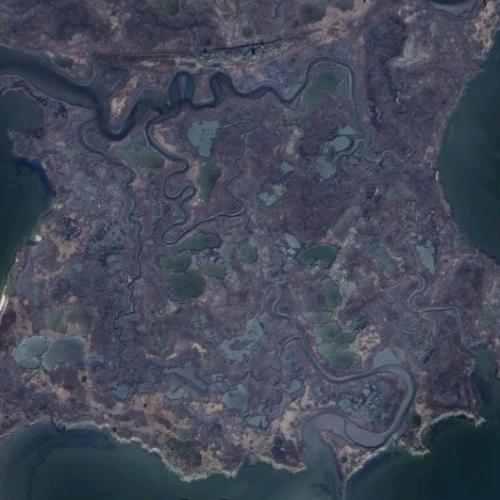 Tunnels Island in Saxis, VA (Google Maps)