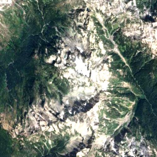 Mount Meany and Mount Queets in Mount Olympus, WA (Google Maps)