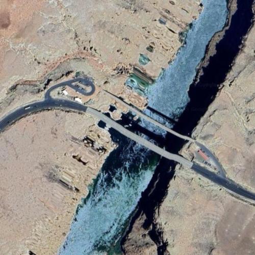 Navajo Bridge (and replacement) in Marble Canyon, AZ (Google Maps)