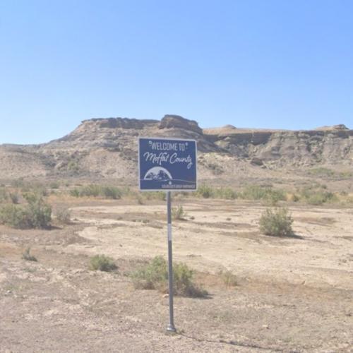 Welcome to Moffat County sign in Wilson Place, CO (Google Maps)