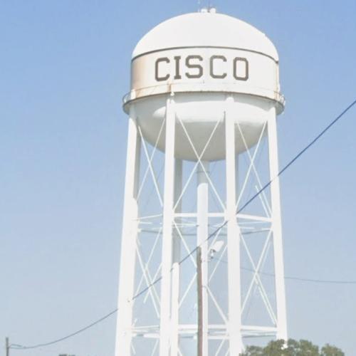Cisco water tower in Cisco, TX (Google Maps)