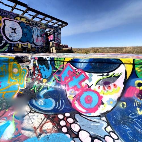 Colorful Pool in Two Guns, AZ (Google Maps)