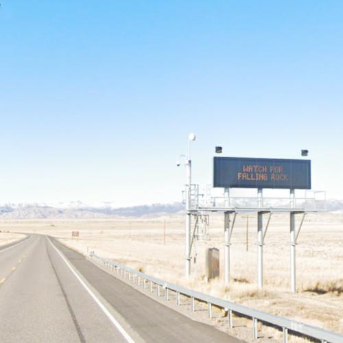 Watch For Falling Rock in Shoshoni, WY - Virtual Globetrotting