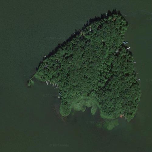 Antigo Island in Pelican Lake, WI (Google Maps)