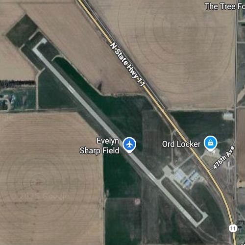 Ord Airport in Ord, NE (Google Maps)