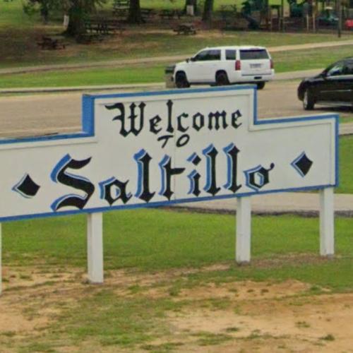 Welcome to Saltillo sign in Saltillo, MS - Virtual Globetrotting