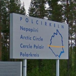 Polar Circle sign in Lansjärv, Sweden (#2) - Virtual Globetrotting
