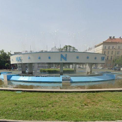 Compass fountain in roundabout in Timisoara, Romania (Google Maps)
