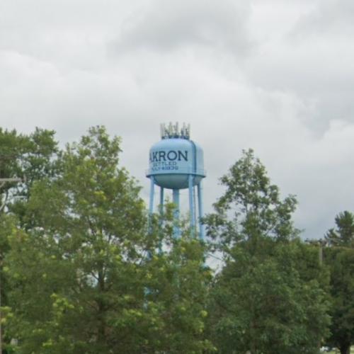 Akron water tower in Akron, IN - Virtual Globetrotting