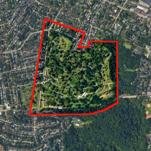 Homewood Cemetery in Pittsburgh, PA (Google Maps)