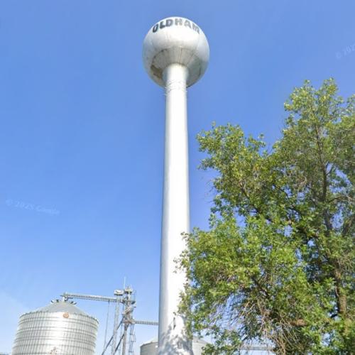 Oldham water tower in Oldham, SD (Google Maps)