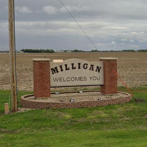 Milligan Welcomes You in Milligan, NE (Bing Maps)