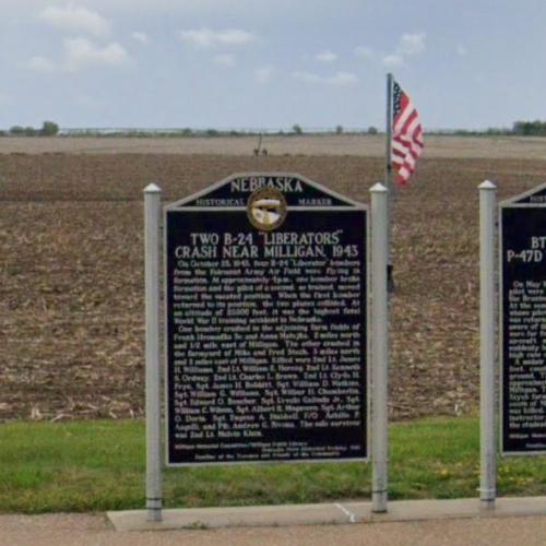 Two B-24 Liberators Crash Near Milligan, 1943 marker in Milligan, NE ...